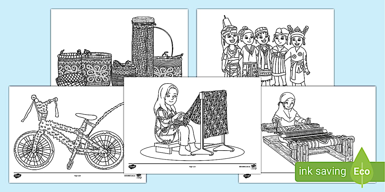 Indonesian Colouring Pages