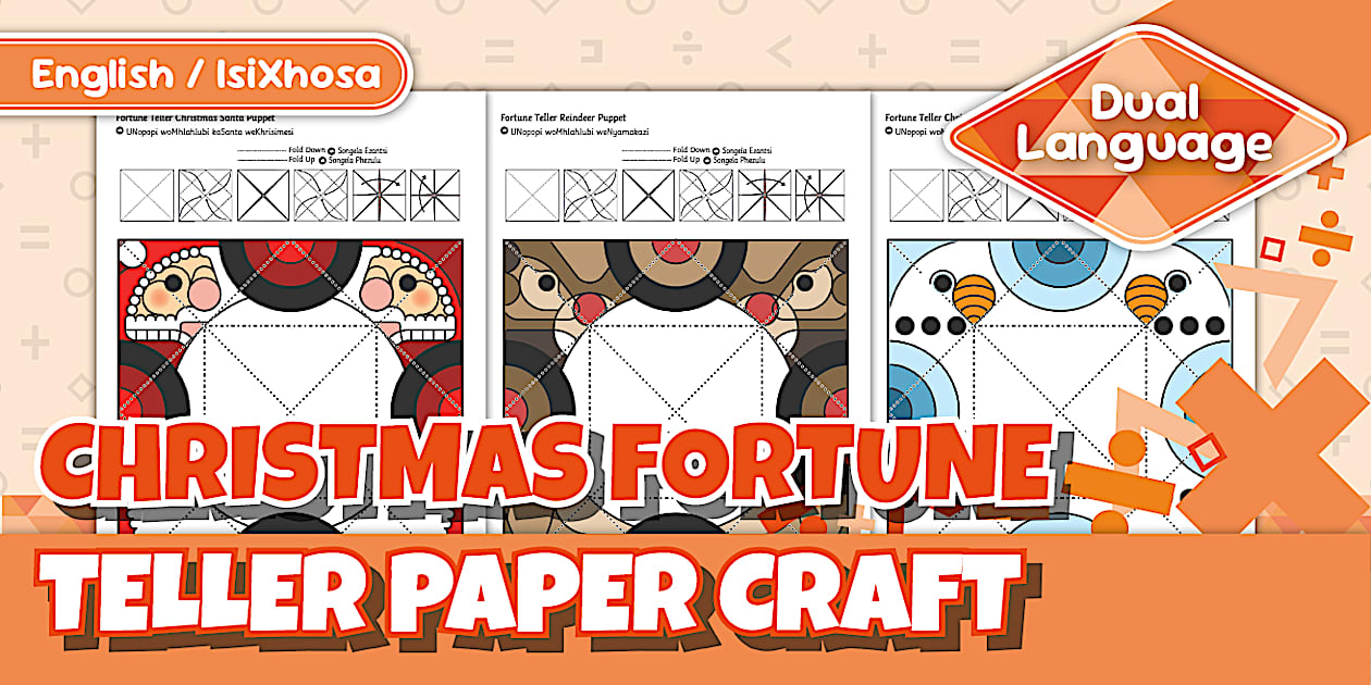 Grade 4 Maths - Term 3 - Simple 3D Christmas Fortune Teller Paper Craft ...