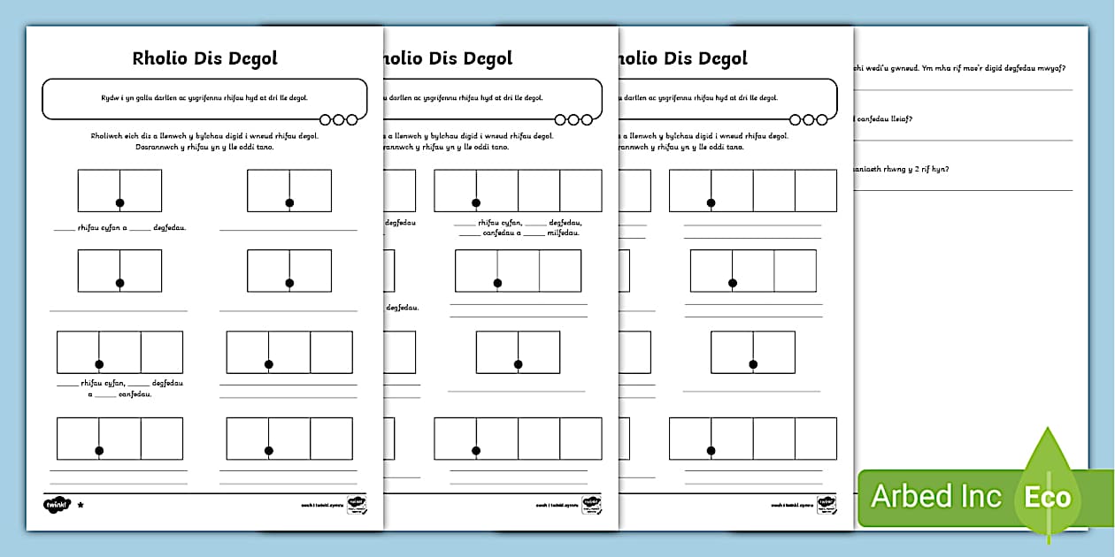 Taflen Weithgaredd Rholio Dis Degol (Hecho por educadores)