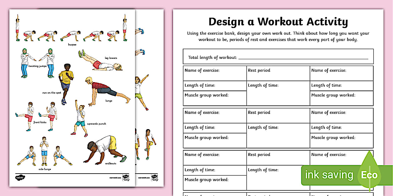 Design a Workout Activity Sheet - Twinkl - KS2 - Twinkl