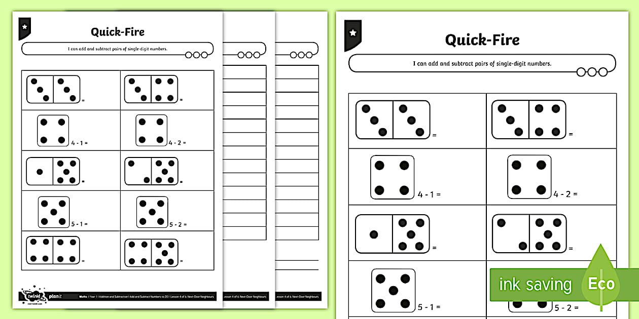 Quick-Fire! Instant Recall Differentiated Worksheet / Worksheets