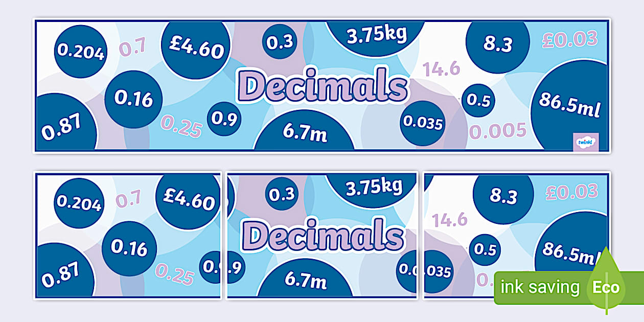 👉 Decimals Display Banner - Maths - KS2 (teacher made)