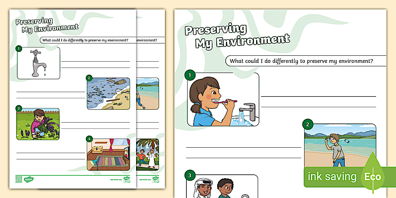 Preserving My Environment Activity Sheet (teacher made)