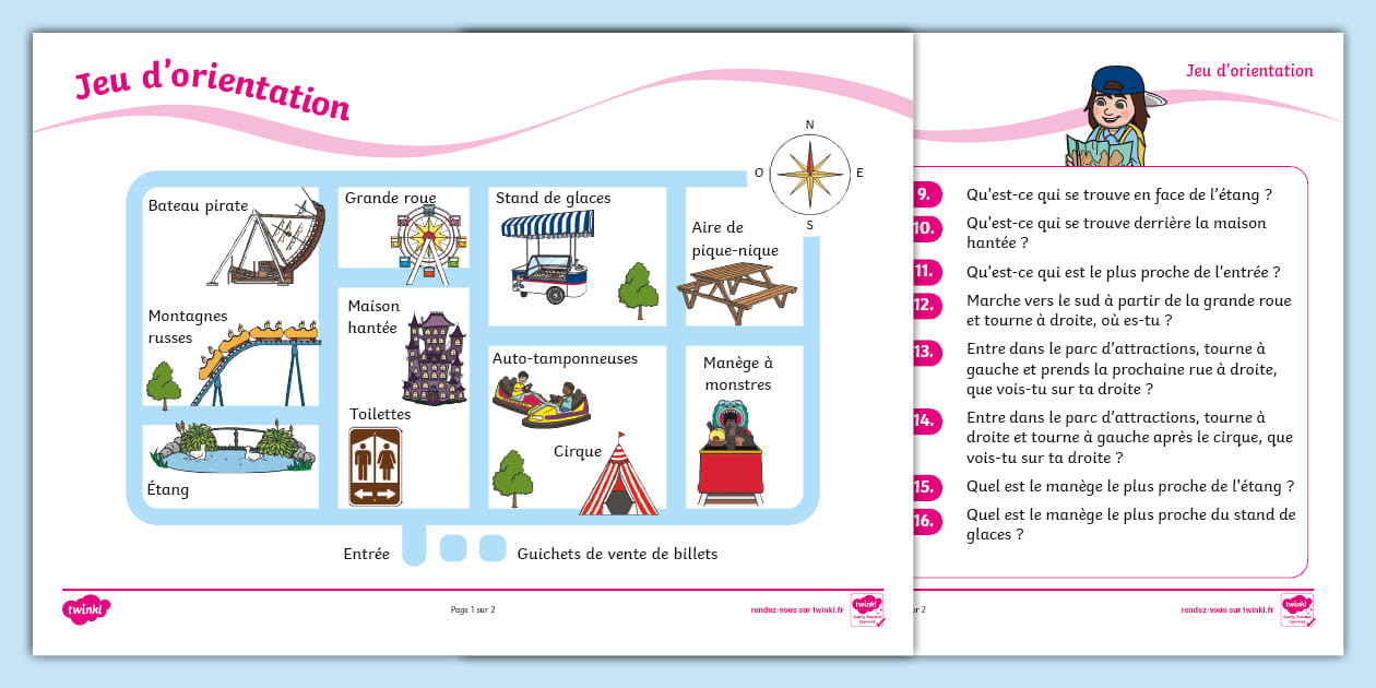 Jeu d'orientation dans un parc d'attractions (teacher made)