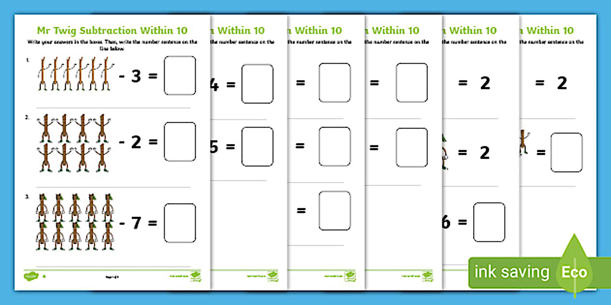 Mr Twig Subtraction Within 10 (teacher made) - Twinkl