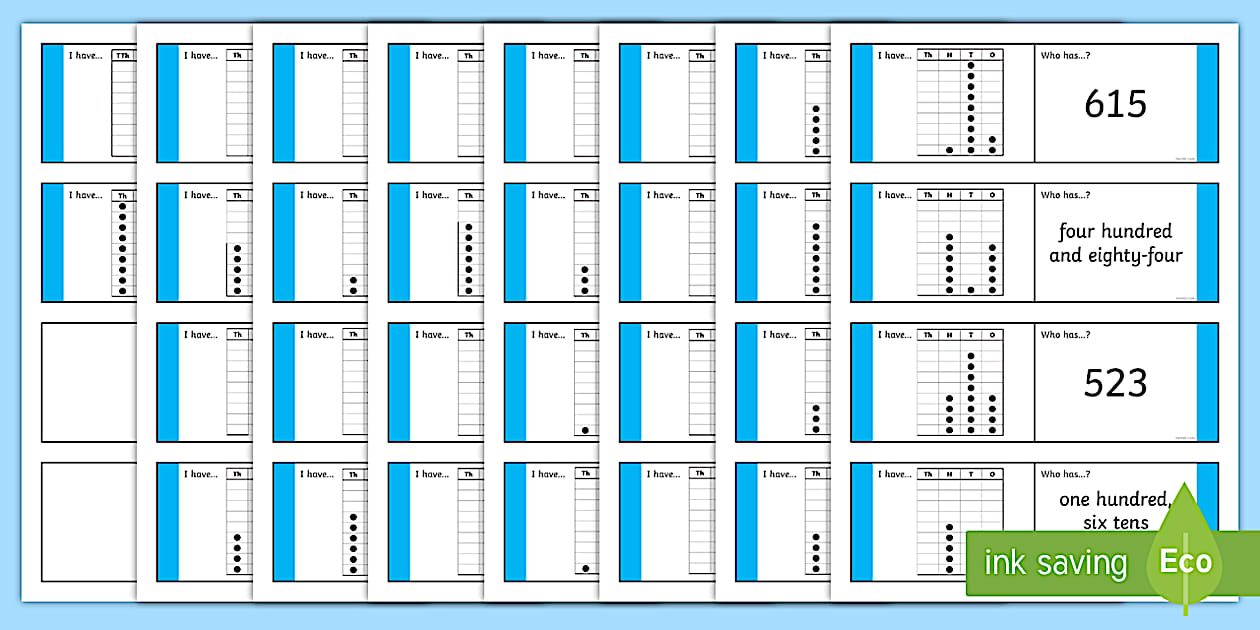 Year 3 Place Value Peg Board Loop Cards (teacher made)