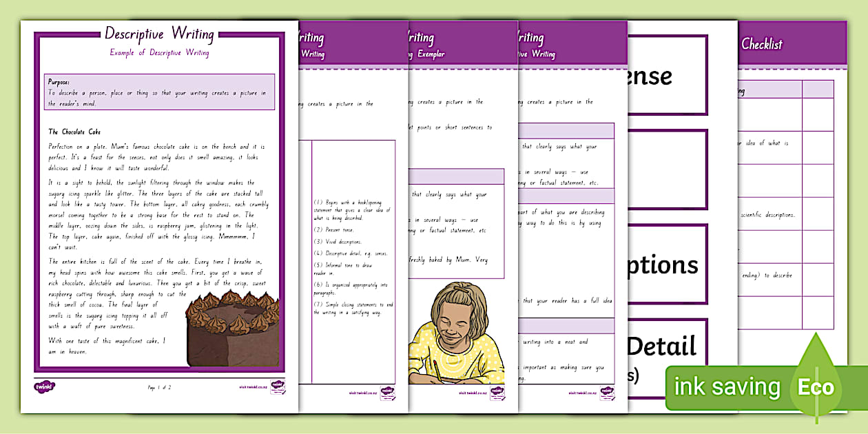 Level 3 Writing-Descriptive Writing Exemplar & Planning Pack
