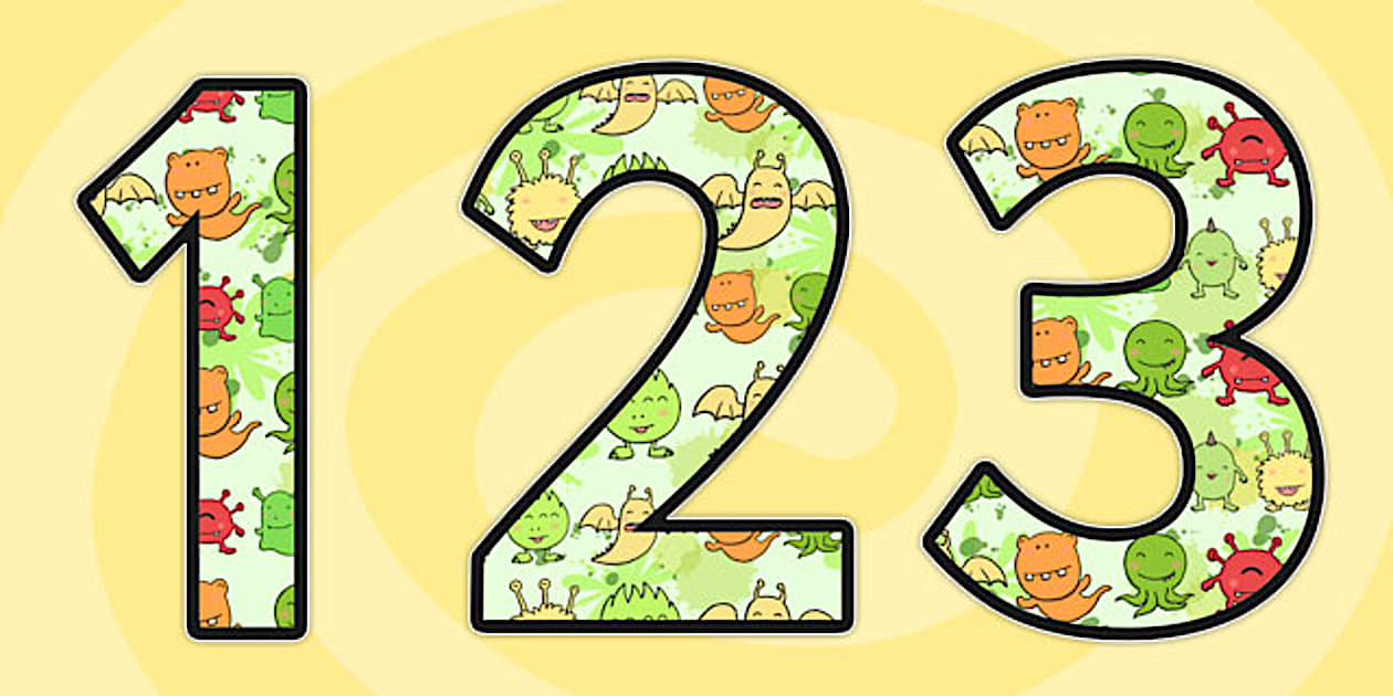 Germ Themed Display Numbers 2 per A4 (teacher made) - Twinkl