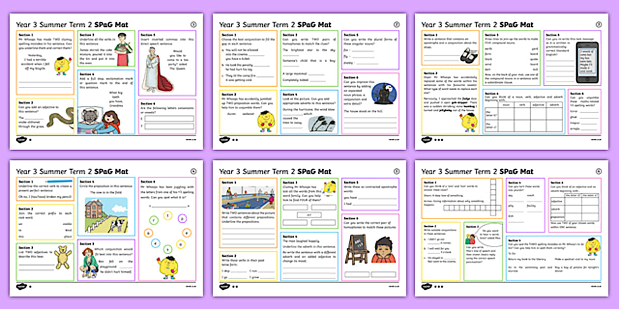 Year 3 SPaG - Summer Term 2 Activity Mats (teacher made)