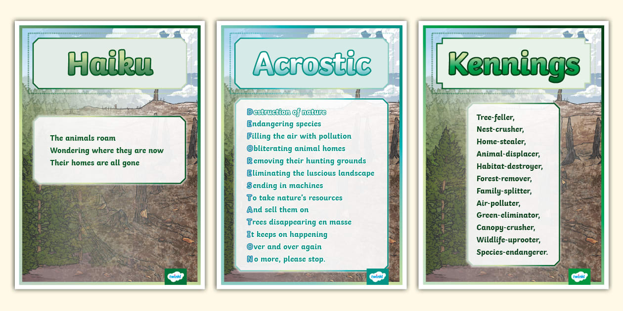 KS2 Deforestation Poem Examples - Poetry (teacher made)