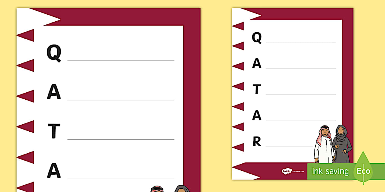 Qatar Acrostic Poem (teacher made) - Twinkl