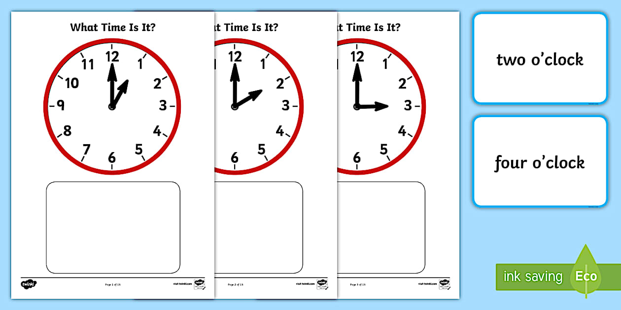 Clock Match O'Clock Game Worksheet - Twinkl