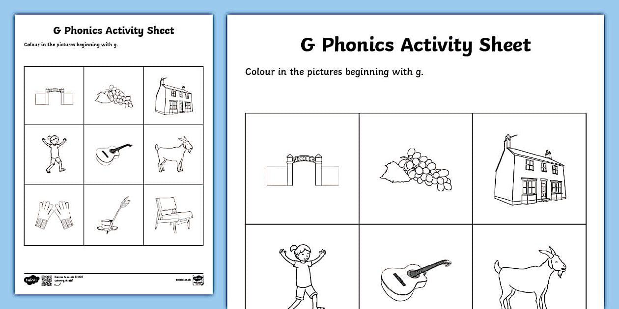Letter 'g' Words Phonics Worksheet | Literacy Resources