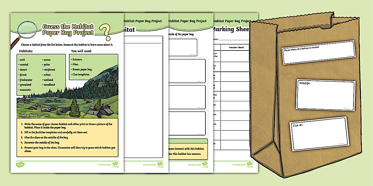 Guess the Habitat Paper Bag Project (Hecho por educadores)