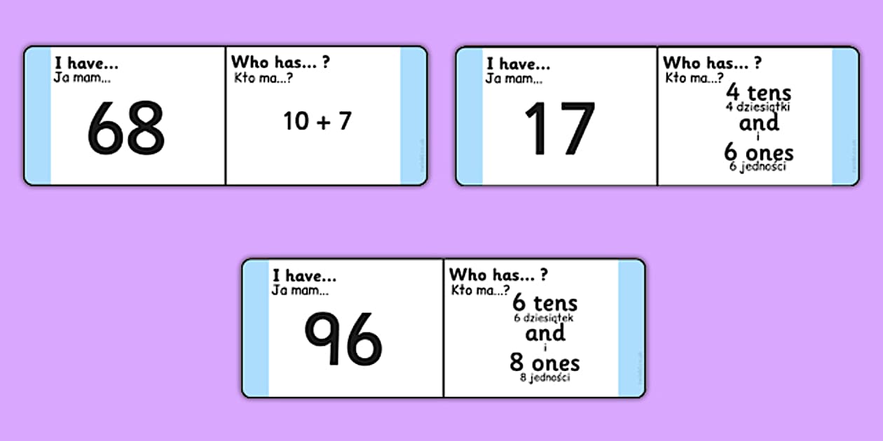 Place Value Loop Cards 2 Digits Polish Translation - Twinkl