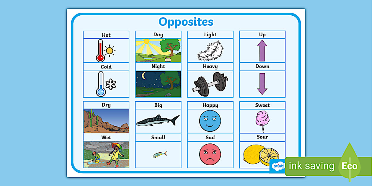 Opposites Word Mat (professor feito) - Twinkl