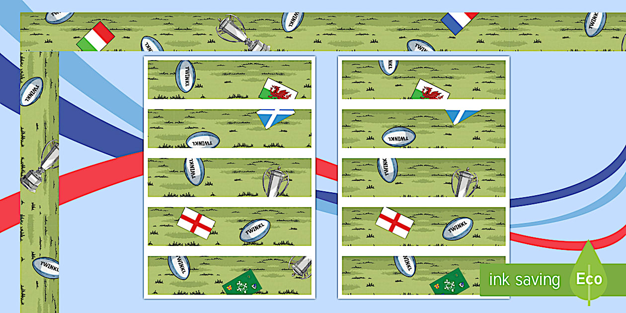 Rugby Six Nations Display Borders (teacher made) - Twinkl