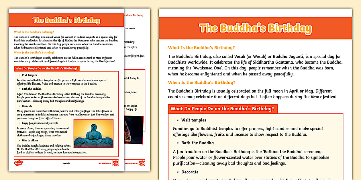 The Buddha's Birthday Fact File