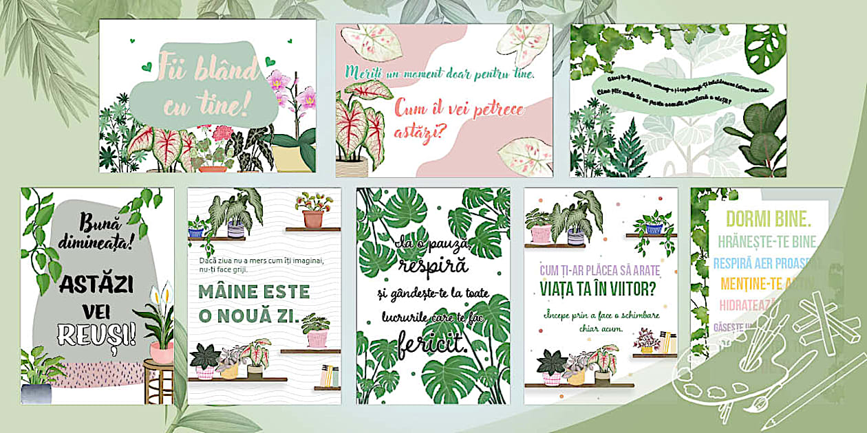 Planșe cu citate inspiraționale pentru starea de bine