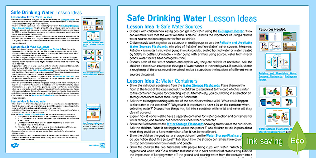 Safe Drinking Water Lesson Ideas - Twinkl