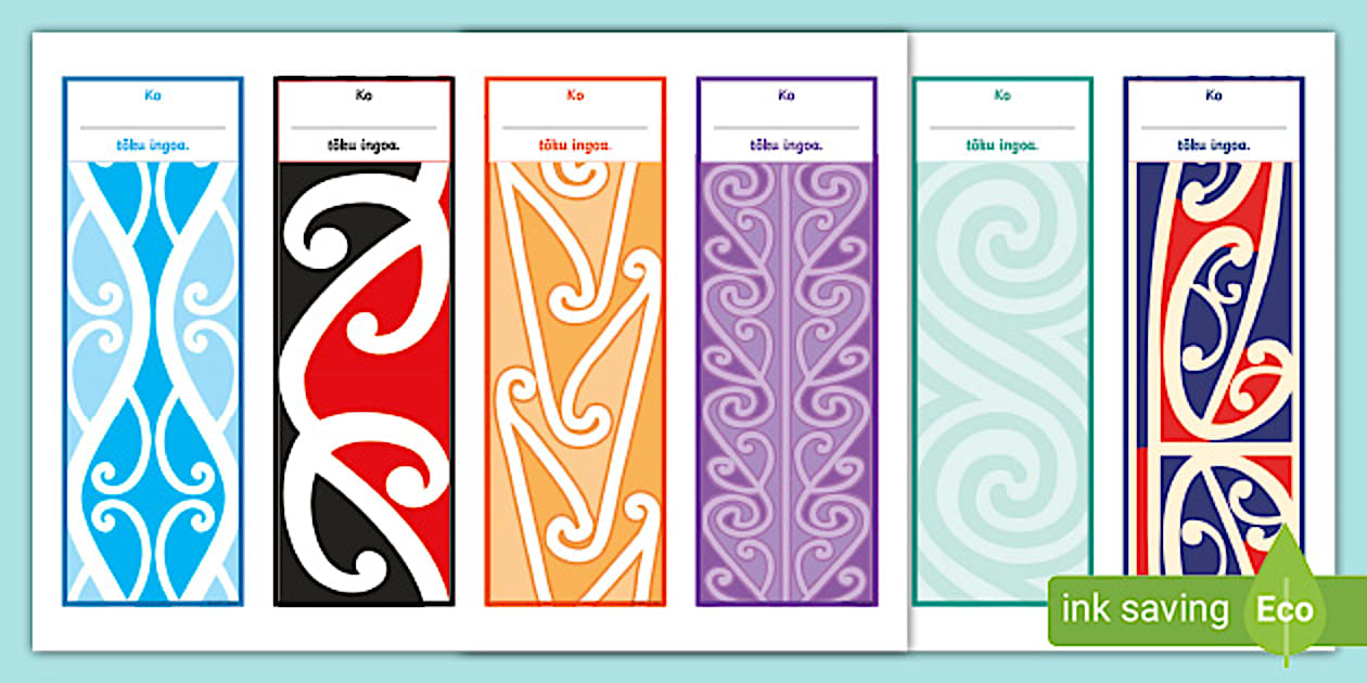 Te Reo Māori Bookmarks for Kids: Unique Colourful Patterns
