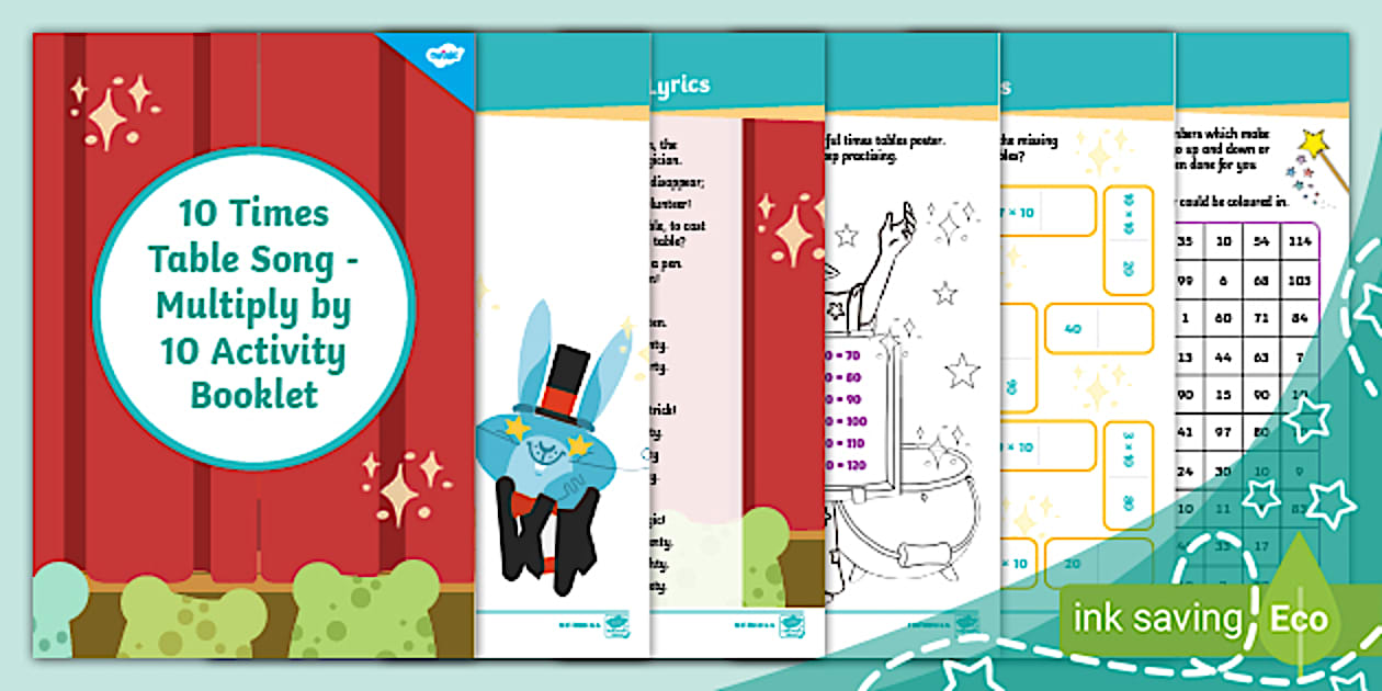 10 Times Table Song | Multiply by 10 Video Activity Booklet