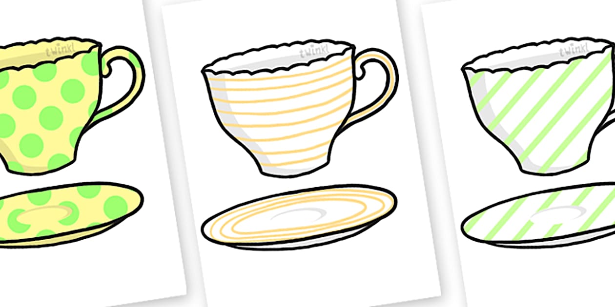 Saucer and Teacup Printable Cut-Outs | Pattern Matching