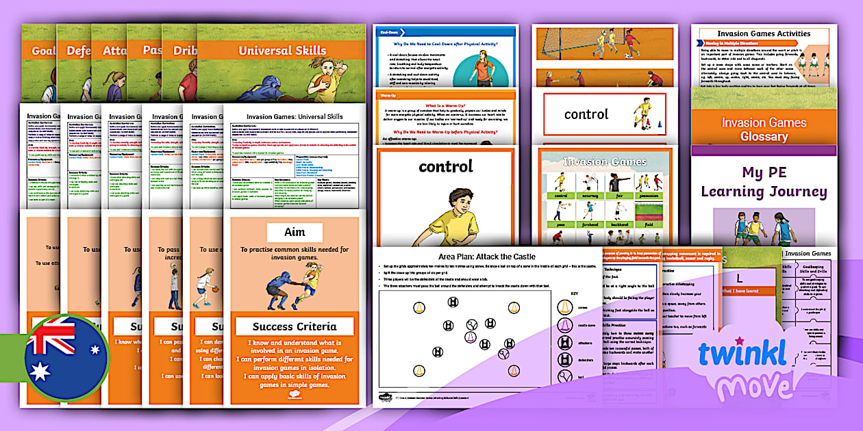 Australian Move PE Year 4 Invasion Games Unit Pack - Twinkl