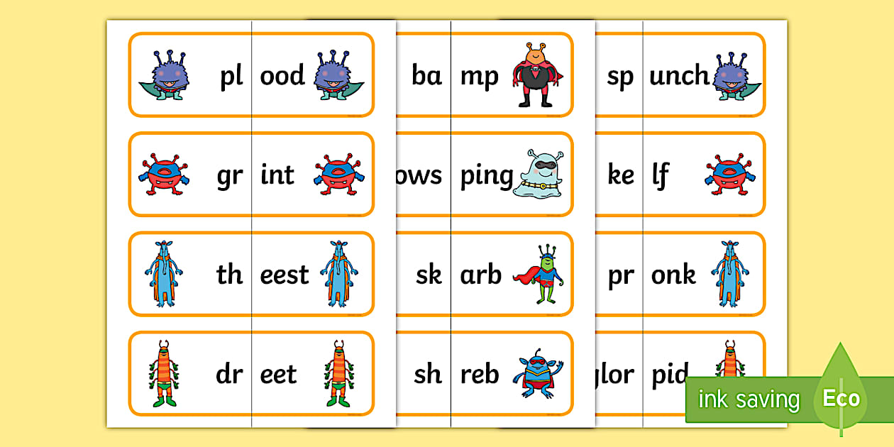 Phase 4 Aliens Assemble Nonsense Words Game (teacher made)