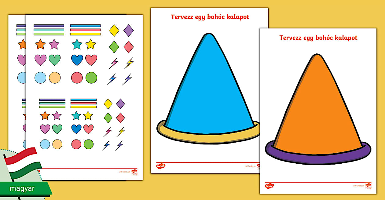 Bohóc Kalapos Készségfejlesztő - Farsangi Ollóhasználat