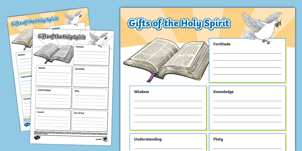 Gifts of the Holy Spirit Fact File Template - Twinkl
