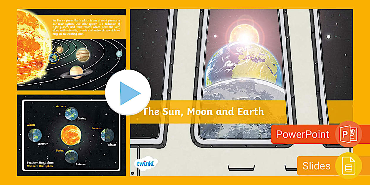 Sun, Moon and Earth PowerPoint (teacher made) - Twinkl