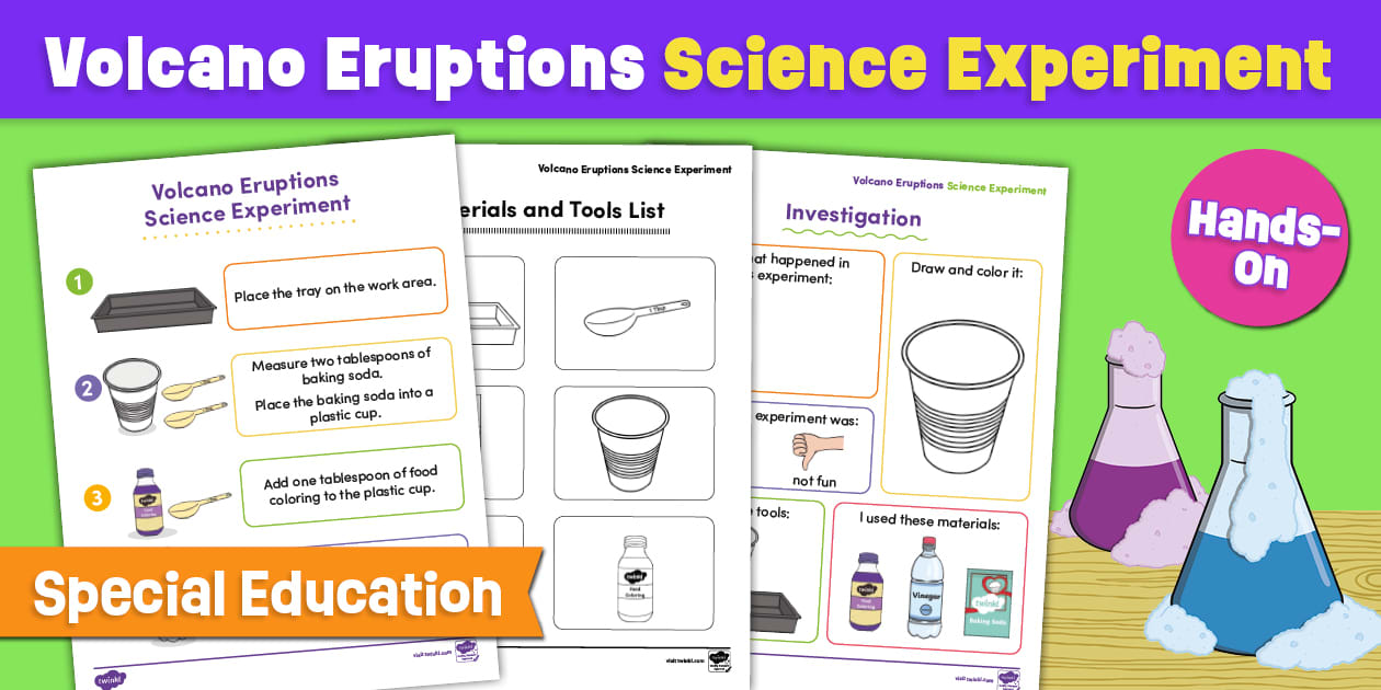 Volcano Eruptions Science Experiment for Special Education