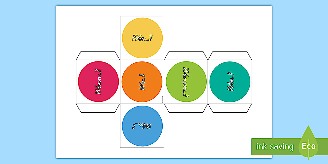 Question Words Dice Net German (teacher made) - Twinkl