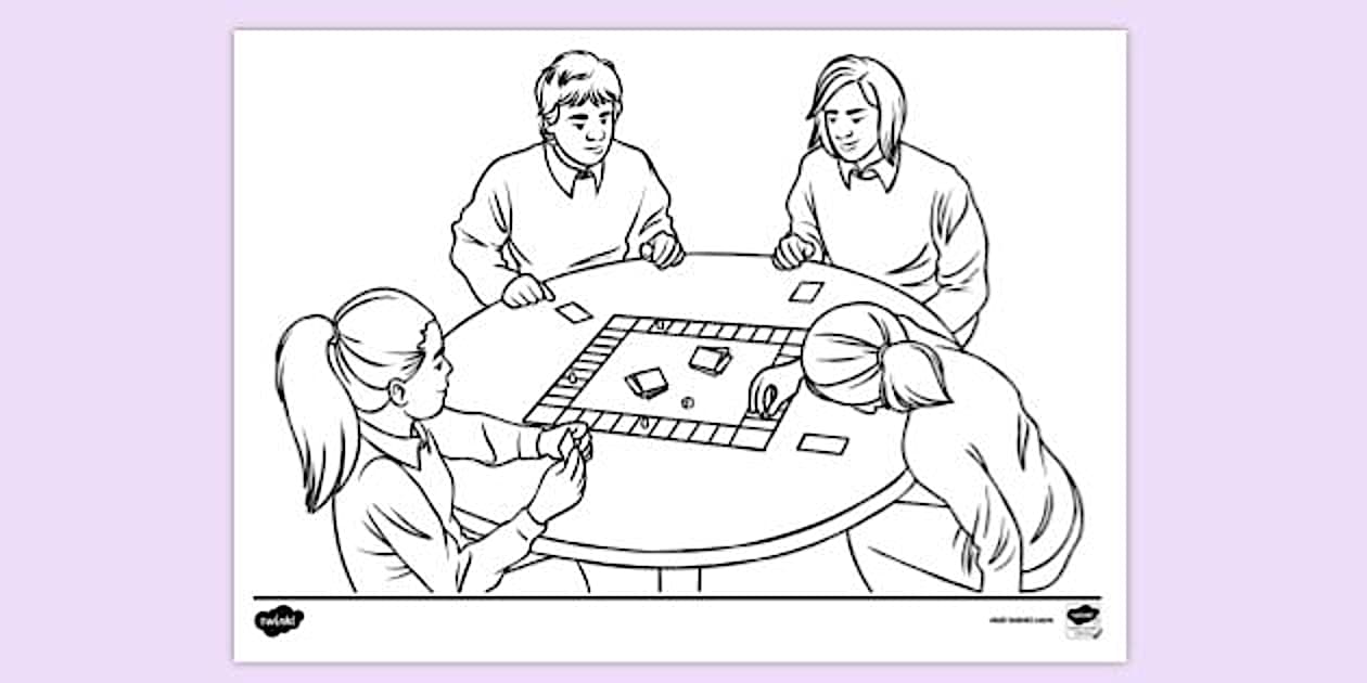 Board Games Colouring Sheet | Colouring Sheets - Twinkl