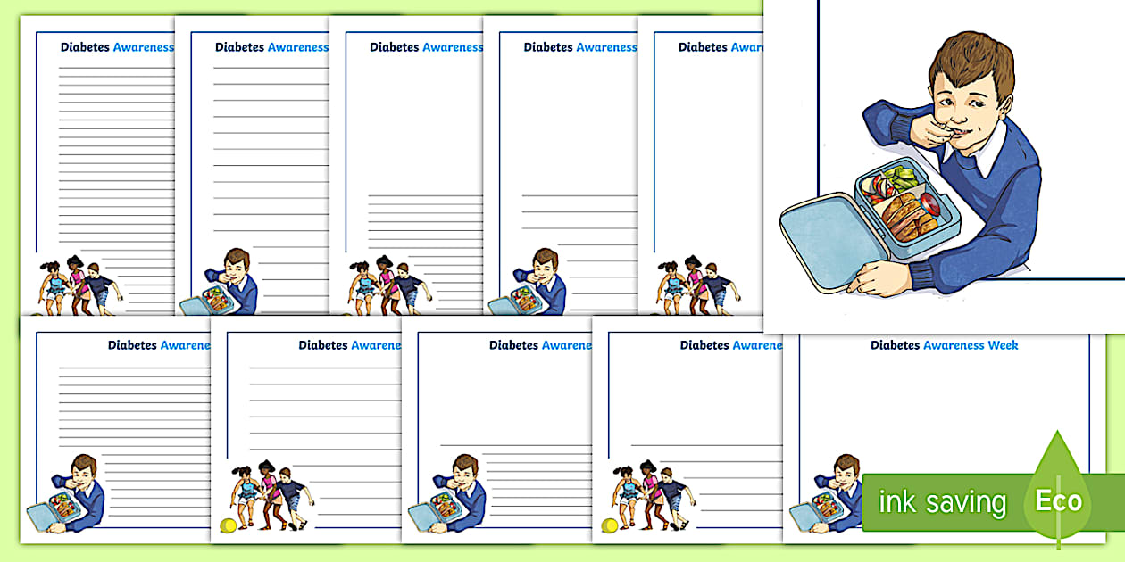 Editable Diabetes Awareness Week Page Border Pack - Twinkl