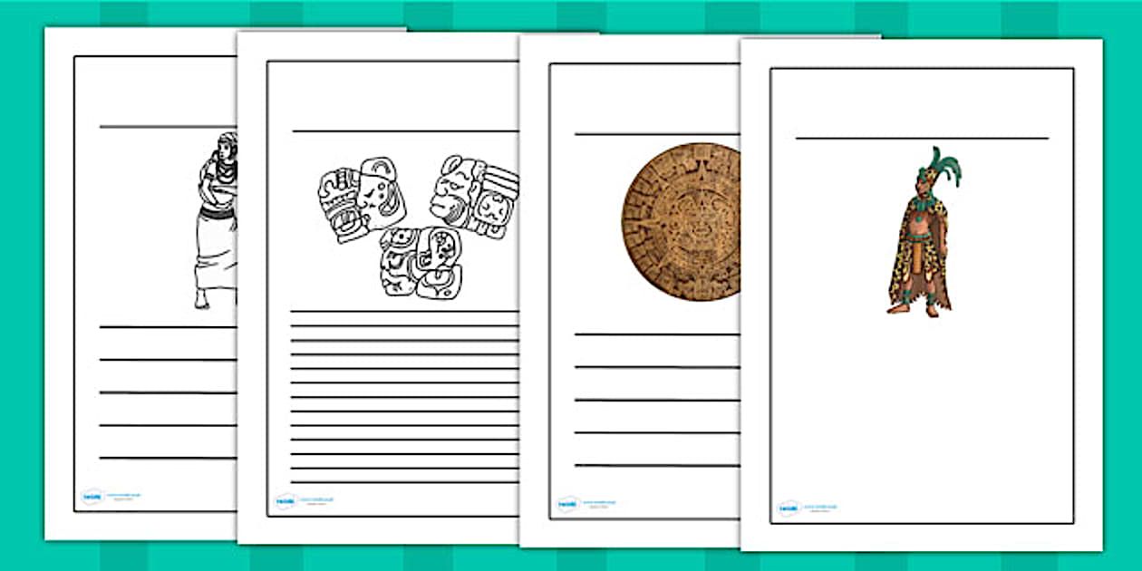 Black and White Ancient Maya Writing Frames (Lehrer gemacht)