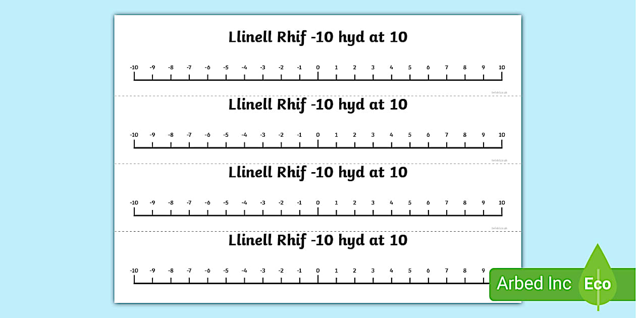 Llinell Rhif -10 hyd at 10 (teacher made) - Twinkl