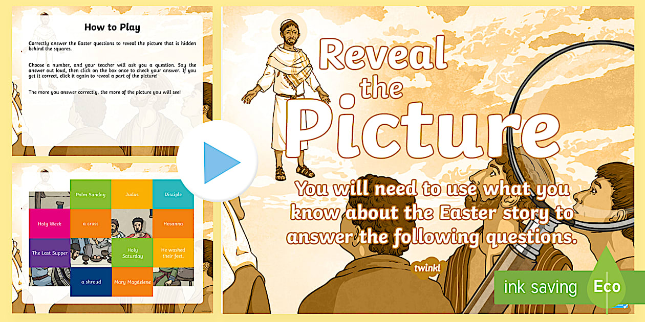 The Easter Story Reveal the Picture PowerPoint - Twinkl