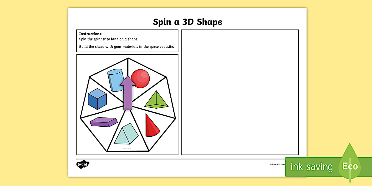 NSW Spin a 3D Shape Game (teacher made) - Twinkl