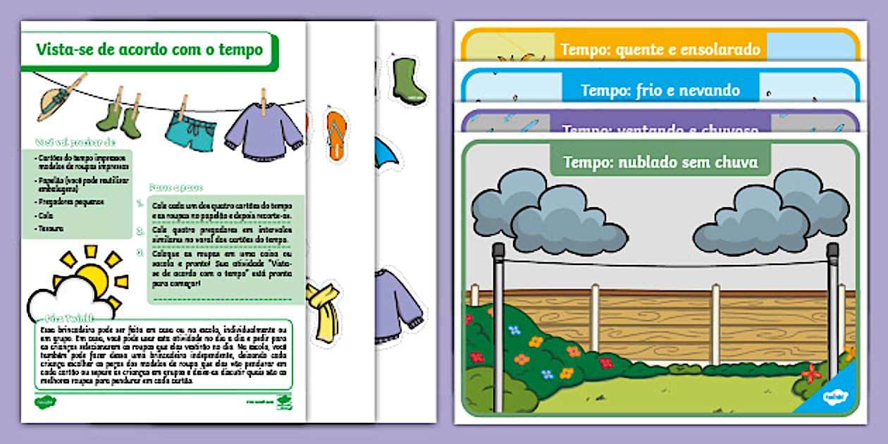 Vista-se de acordo com o tempo - Atividade prática - Twinkl
