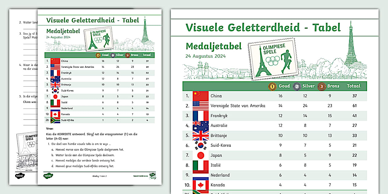 Visuele Geletterdheid - Tabel (Teacher-Made) - Twinkl