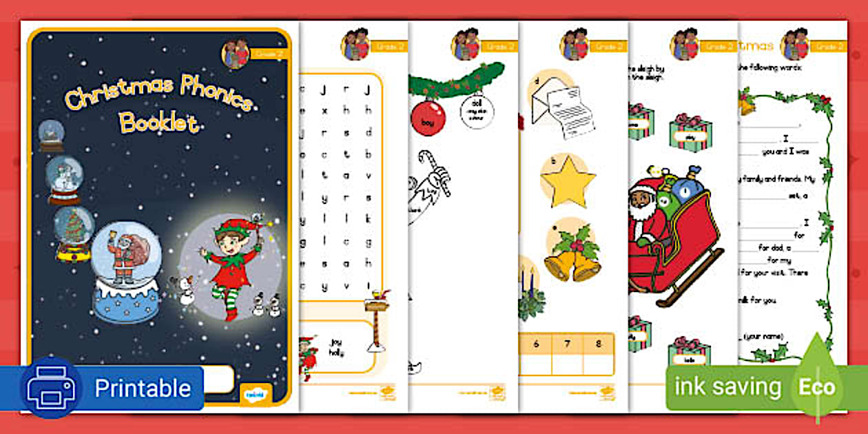 Grade 2 Phonics: Christmas Activity Booklet (teacher made)