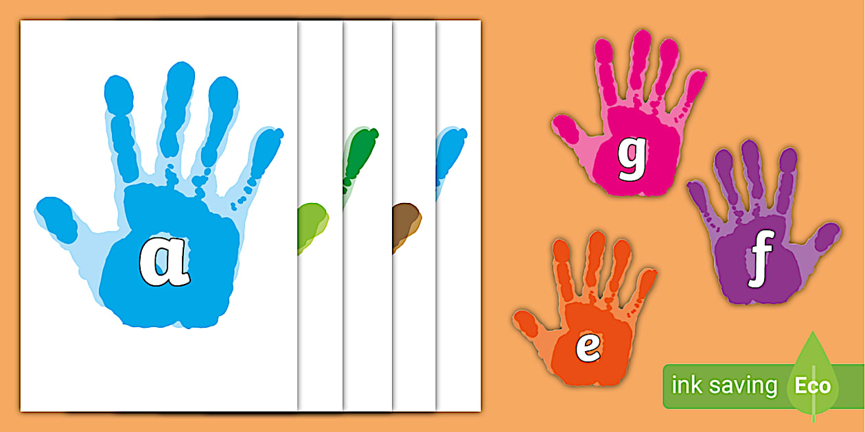A-Z Alphabet on Handprints (teacher made) - Twinkl