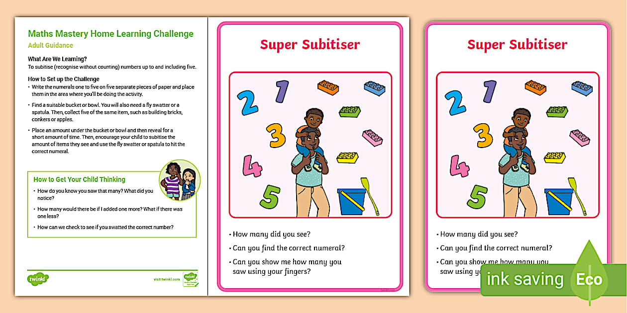 👉 Maths Number 5 Home Learning Challenge: Super Subitiser
