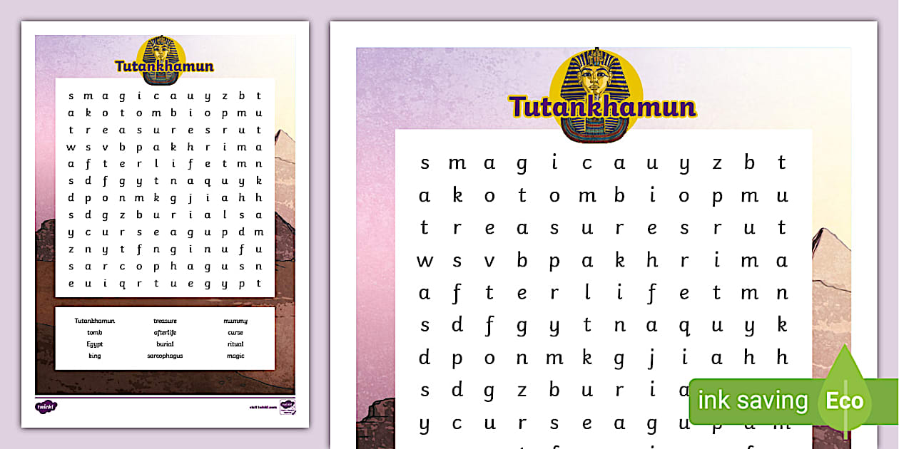 Tutankhamun Word Search (teacher made) - Twinkl