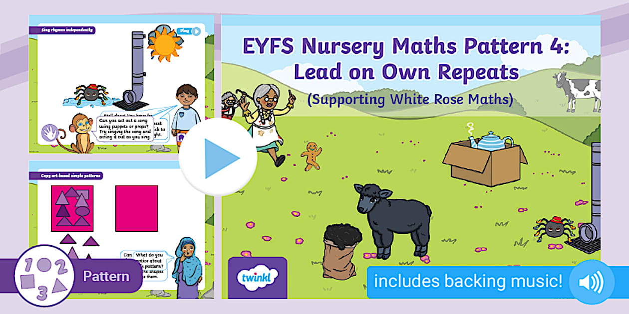 👉 EYFS Nursery Maths Pattern PowerPoint: Lead On Own Repeats