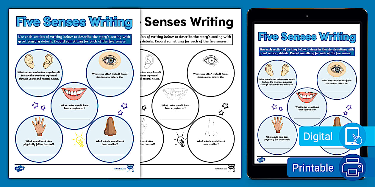 Using 5 Senses in Writing Worksheet | Resource | Twinkl USA