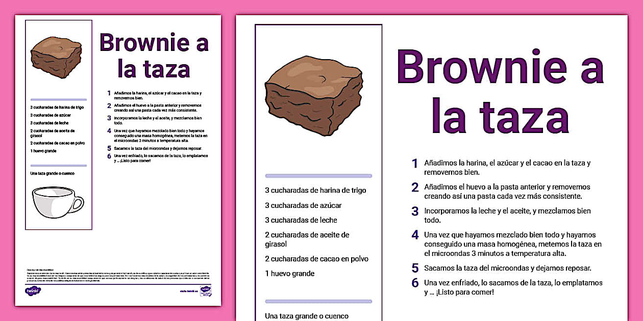 Receta: Brownie a la taza
