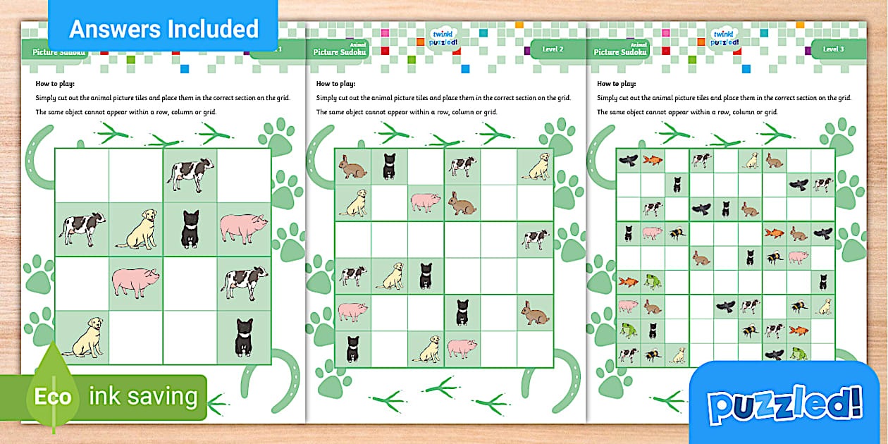 Animal Sudoku Puzzle - Twinkl - Kids Puzzles (Teacher-Made)